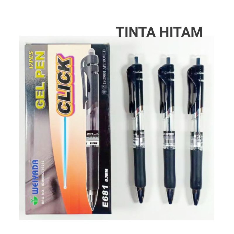 Jual Ballpoint Weiyada E681 0.7 Hitam | PaDi UMKM
