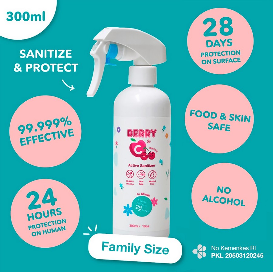 Jual BerryC (Berry C) Active Sanitizer Non Alcohol 300ML Spray | PaDi UMKM