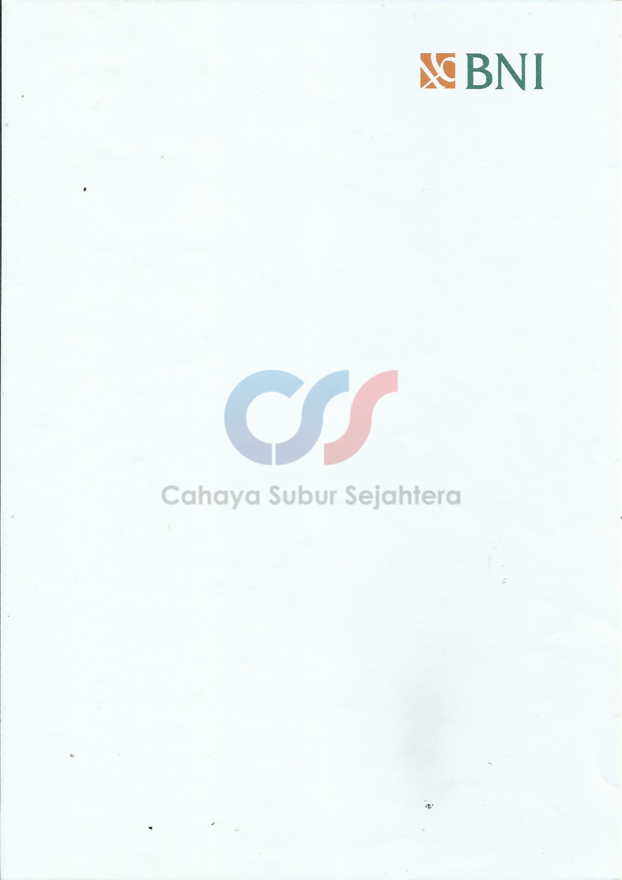 Jual KOP SURAT SAMBUNGAN A4 BNI (MIN. 10 RIM) | PaDi UMKM