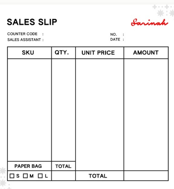 Jual Sales slip sarinah cetak 2 warna | PaDi UMKM
