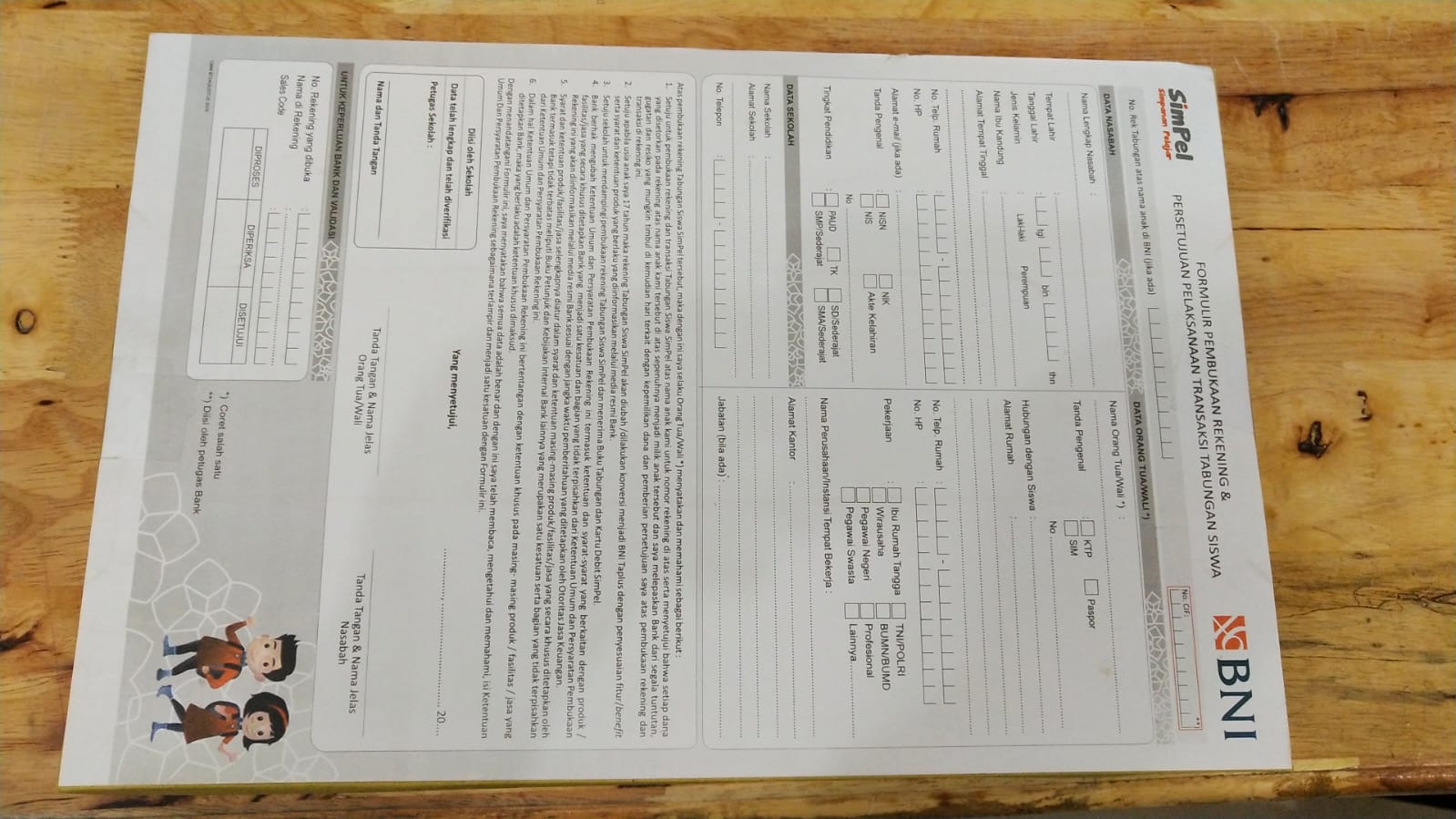 Jual Formulir Pembukaan Simpel BNI | PaDi UMKM