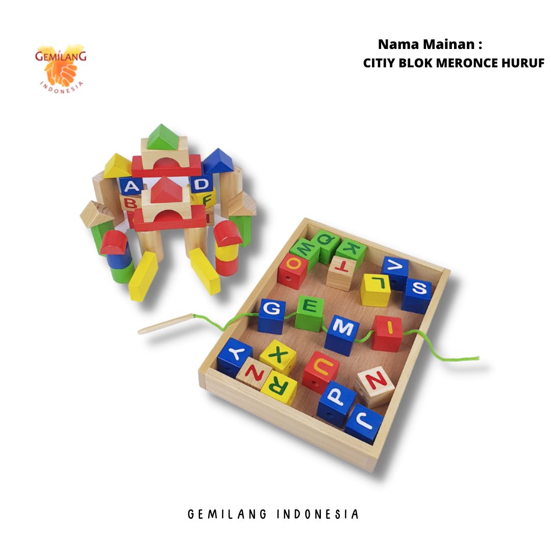 Jual APE (ALAT PERAGA EDUKASI) - CITY BLOK MERONCE HURUF | PaDi UMKM