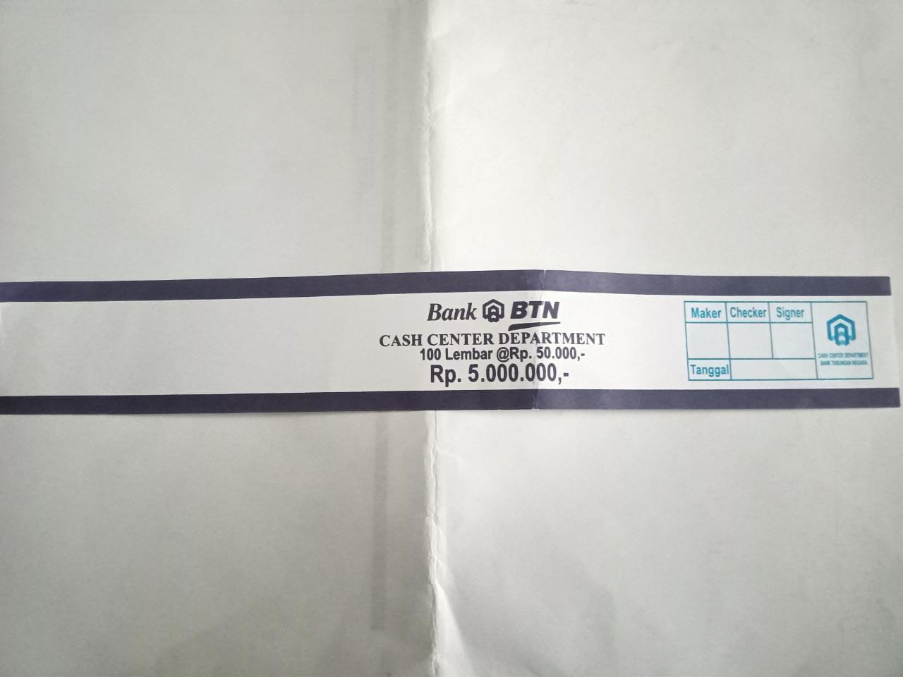 Jual Ban Uang Pecahan Rp. 50.000 Standar Bank BTN (1 Ikat 100 lembar ...