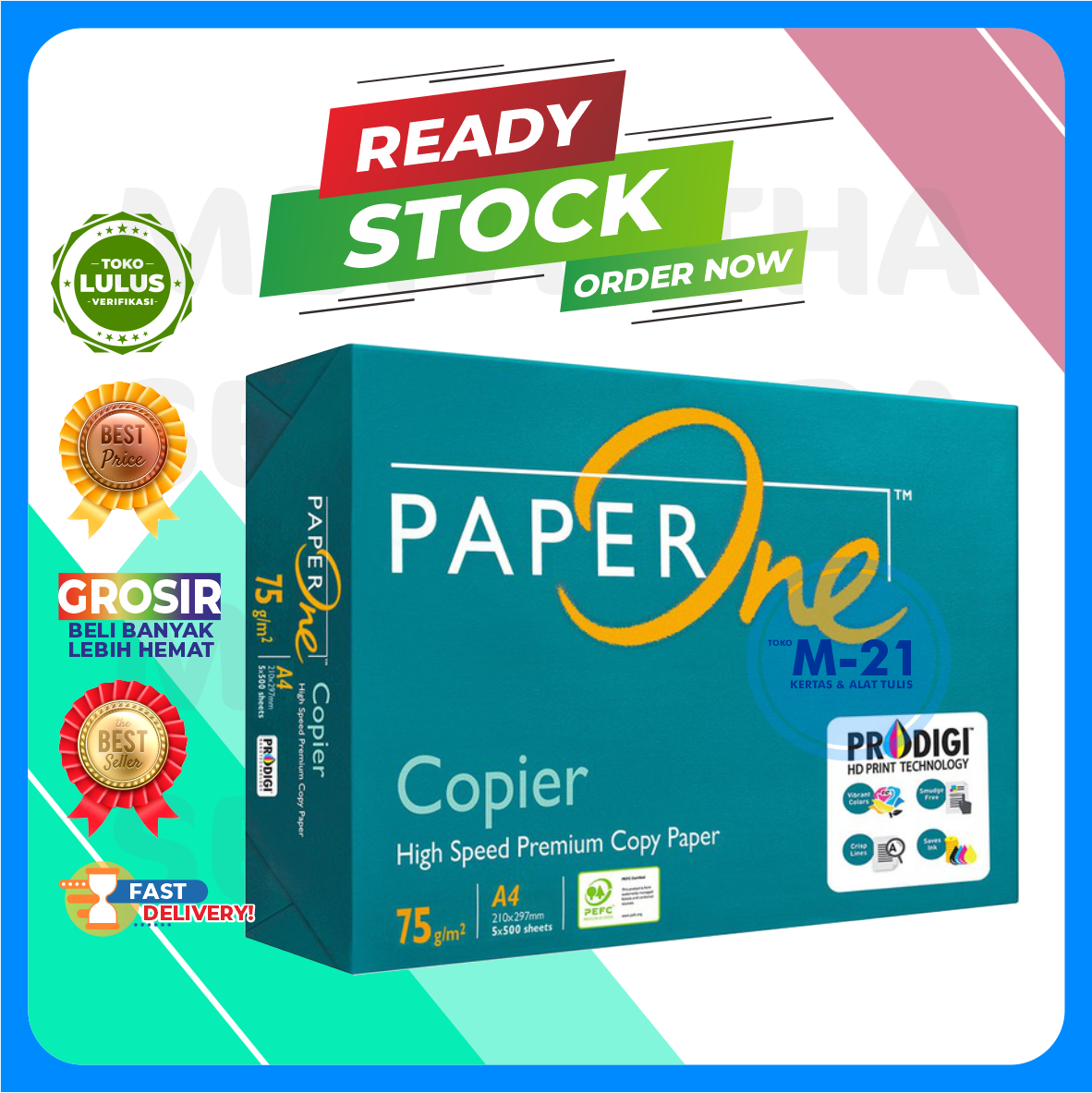 Jual Kertas Hvs A4 Paperone 75 Gram Padi Umkm