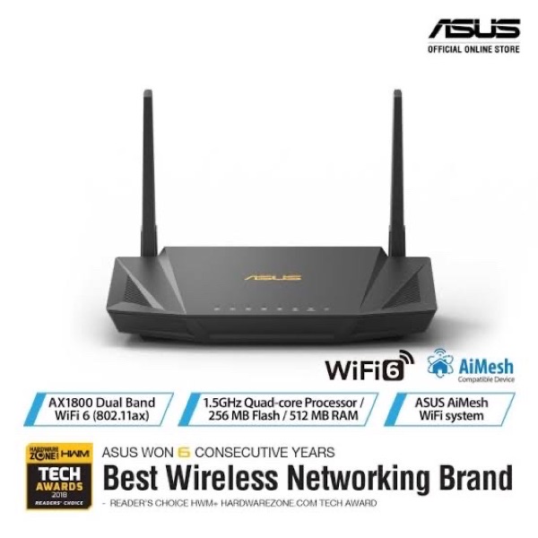 Jual ASUS RT-AX56U AX56 AX1800 Dual Band WiFi 6 Wireless Router with ...