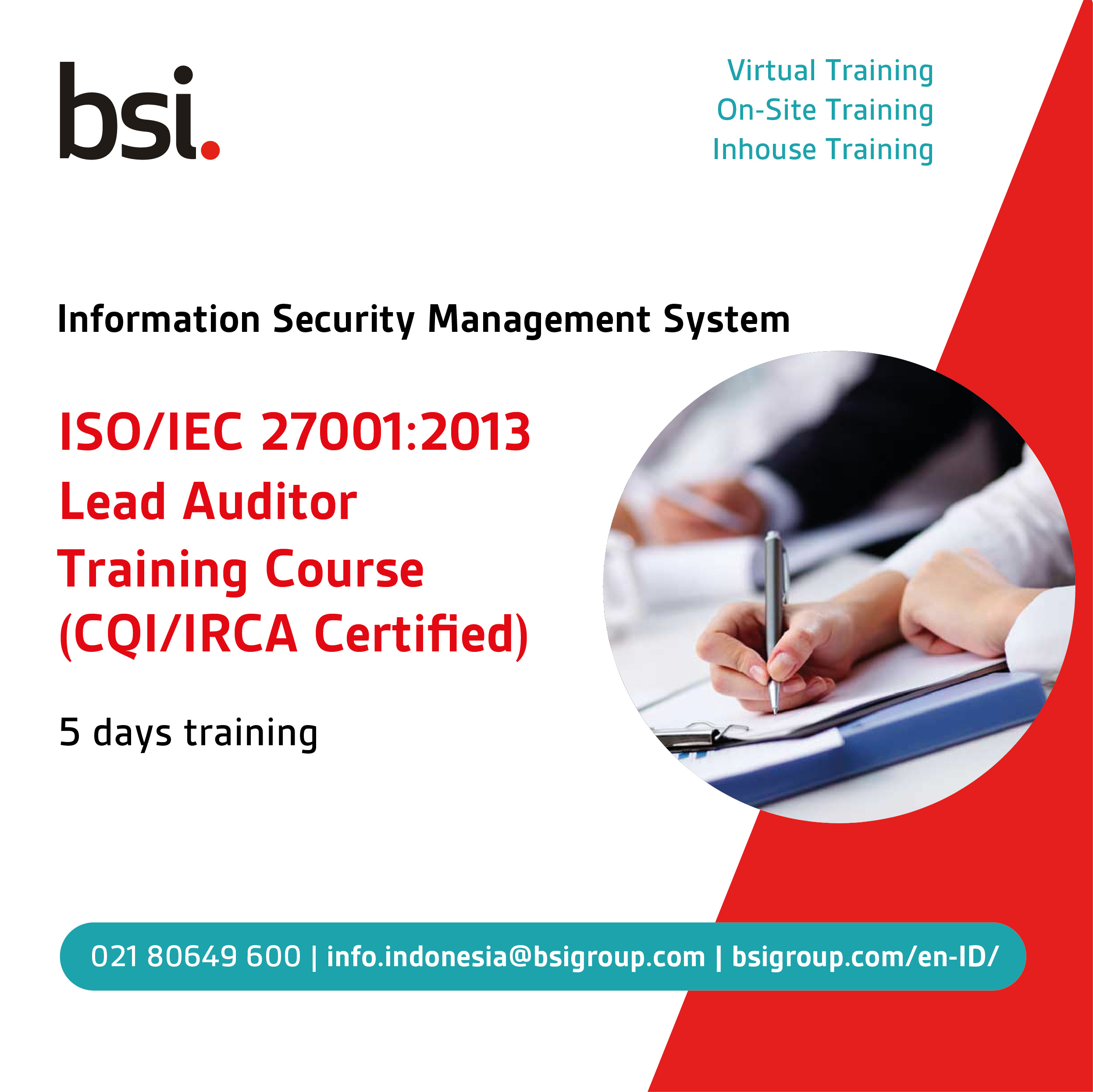Jual ISO/IEC 27001:2013 Lead Auditor Training Course CQI/IRCA Certfied ...