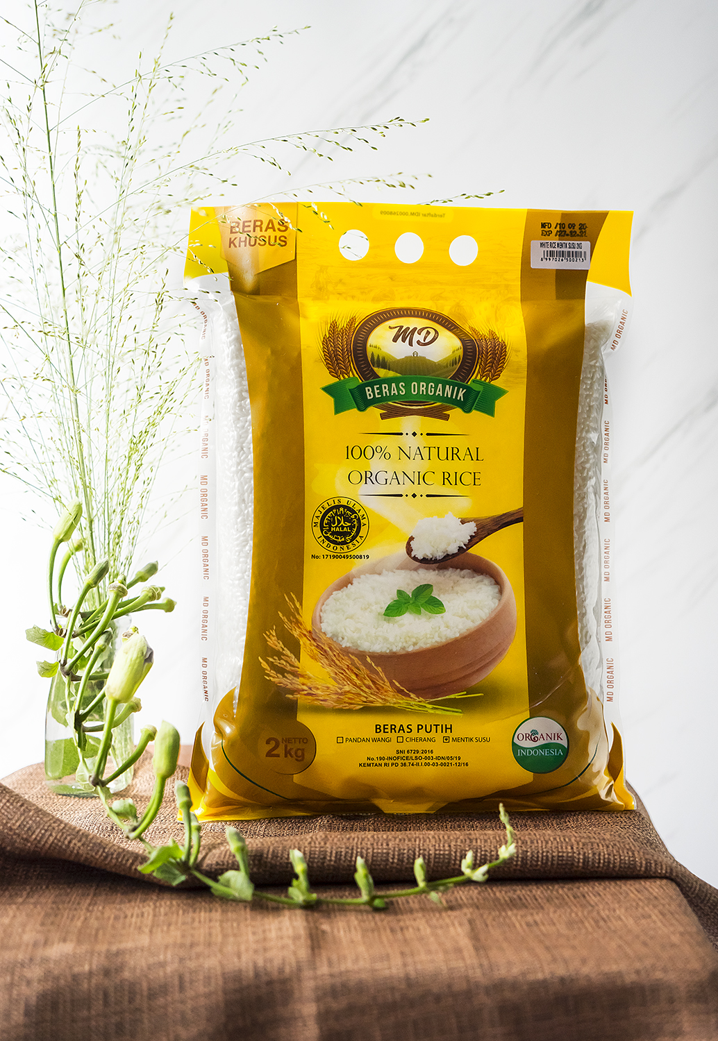 Jual MD Beras Organik Putih (Pandan Wangi) 2kg | PaDi UMKM